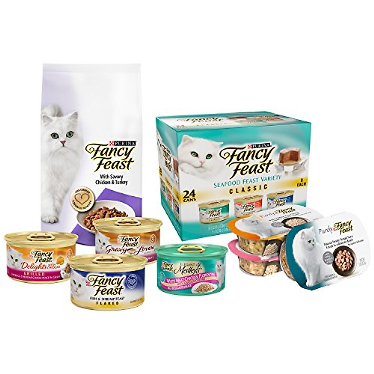 Fancy Feast Appetizers Natural White Meat Chicken And Shredded Beef Cat Food, 2-Ounce Pouch, Pack Of 10