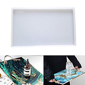 2Pack Large Resin Mold,Oversized Silicone Tray Molds for Epoxy Resin,Include Round,Rectangle Shaped Plate Molds for Resin Casting,Home Decorations Crafts