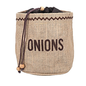 NATURAL ELEMENTS Onion Bag with Blackout Lining, Fabric, 20 x 20 cm, Brown