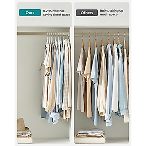 SONGMICS Clothes Hangers, Pack of 30 Plastic Coat Hangers, Space-Saving, Cloud White and Dark Gray UCRP050W03