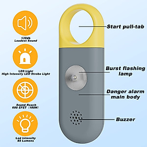 Reepos Personal Safety Alarm - 130dB Siren Whistle with SOS LED Strobe Light - Keychain Alarm for Women, Kids, Elderly