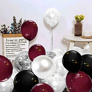 Graduation Decorations Maroon Black 2024/Burgundy Black Graduation Party Decorations 2024 Burgundy Black Balloons 114Pcs Burgundy White Black Balloon Maroon Birthday Wedding