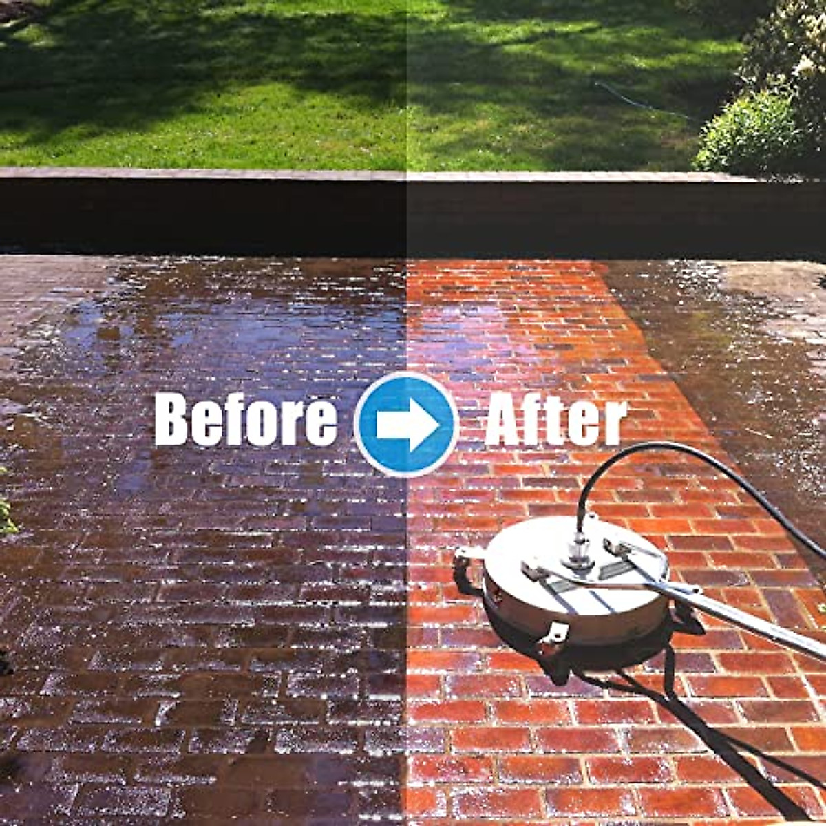 EDOU DIRECT Pressure Washer Surface Cleaner 15" with wheels | Composite | HEAVY DUTY | 4,000 PSI Max Working Pressure | Includes: 2 Pressure Washer Extension Wand Attachment