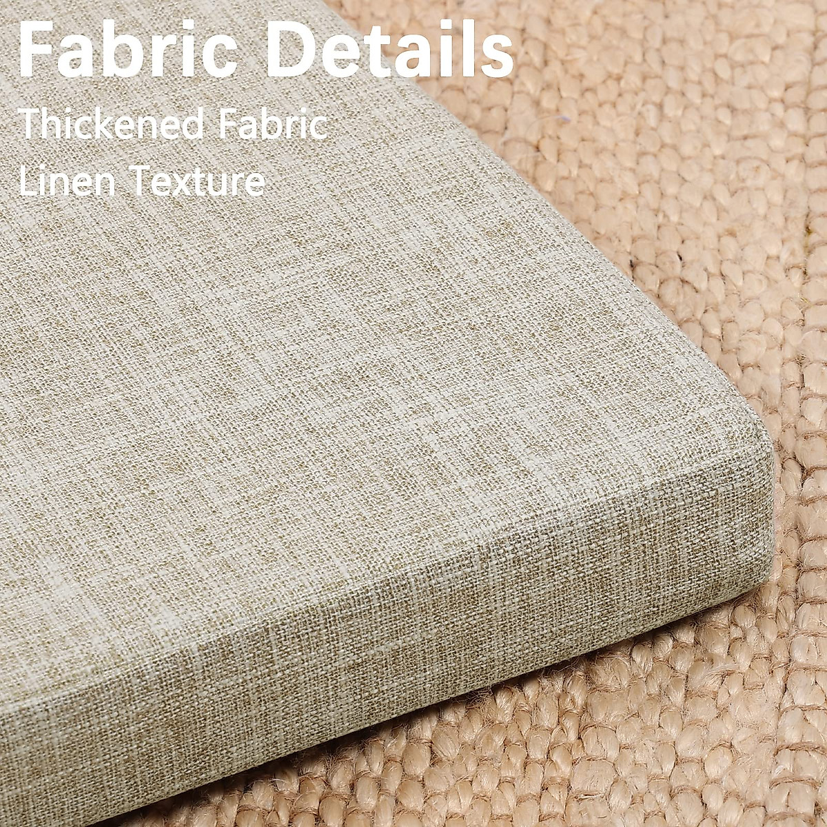 Shinnwa Chair Cushions for Dining Chairs Non Slip Kitchen Chair Seat Pads and Cushions with Ties U Shaped Wooden Chair Pads 16 x 16.5 inches Beige