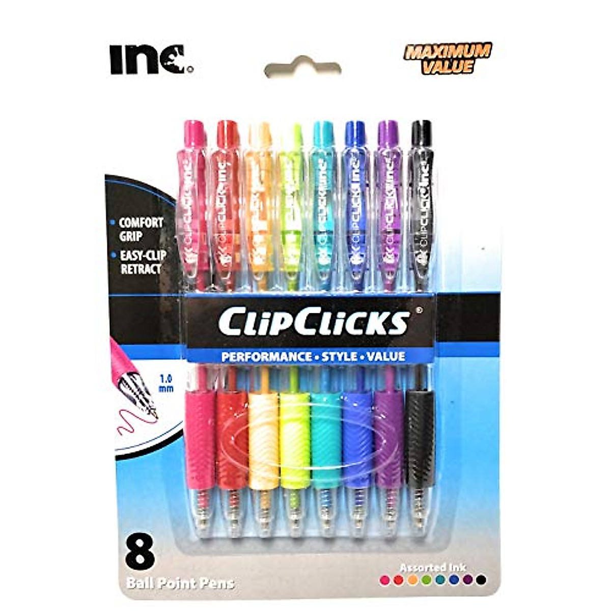 Assorted Ink Clip Click Pens