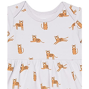 Amazon Essentials Baby Girls' Short-Sleeve Dress, Pack of 3, Lilac Cat, 12 Months