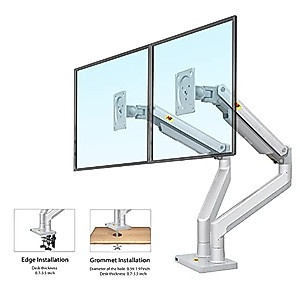 NB North Bayou Dual Monitor Arm Ultra Wide Full Motion Swivel Monitor Mount with Gas Spring for 22''-32'' Monitors with Load Capacity from 4.4 to 33lbs for Each Arm Monitor Stand G32-S