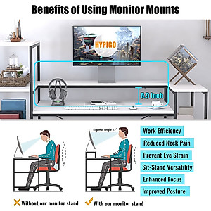 HYPIGO 109 Inches White Double Computer Desk, Extra Long Two Person Desk Workstation with Storage Shelves & Monitor Stand, Large Office Desk Study Writing Table for Home Office