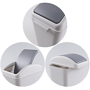 Asking 4.5 Gallon Small Trash Can with Swing-top Lid, 3-Pack Swing Plastic Waste Bin, Gray
