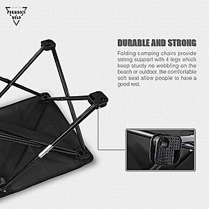 Forbidden Road Camping Stool Portable Footrest for Hiking Fishing Backpacking Beach Travel - Capacity 220lbs (Black, 14.17 * 11.8 inch)