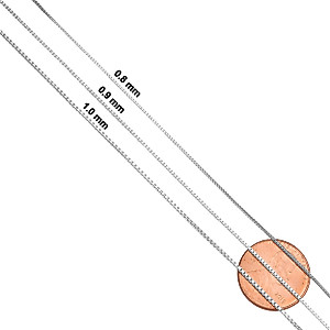 Kooljewelry Sterling Silver Venetian Box Chain Necklace (0.9 mm, 24 inch)