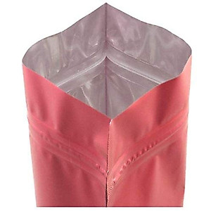 Mylar Bags for Food Storage 50pcs ( 7" x 12 ") Resealable Aluminum Foil Package Bags Smell Proof Cookies Mylar Bags for Long Term Storage Zip lock Packaging and Stand up Pouches (MATTE RED ).