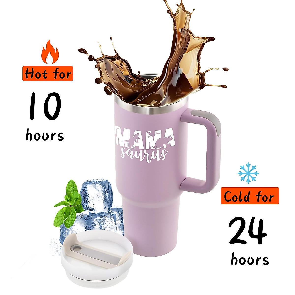 CHONG SHENG Mamasaurus 40OZ Coffe Mug - Gifts for Mama Birthday, Christmas, Mother’s Day Gifts for Mom from Kids, Mamasaurus Tumbler