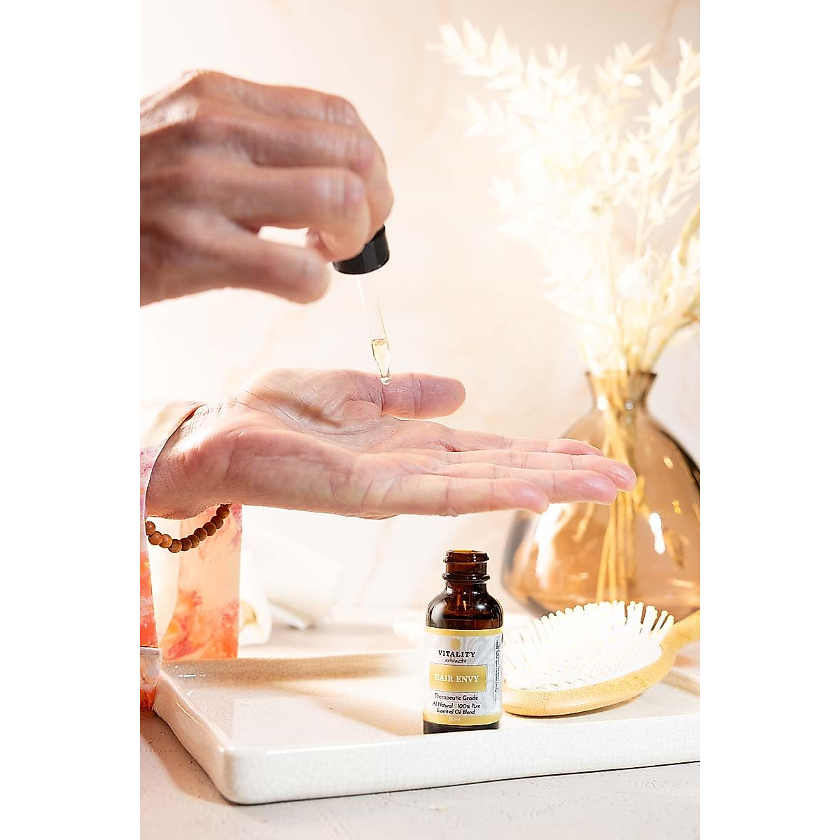 Vitality Extracts Hair Envy - Natural Hair Growth Serum - 100% Pure Essential Oils, 15 Plant Extracts, No Synthetics, No Parabens - Strengthen Hair, Minimize Breakage, Stimulate Follicles