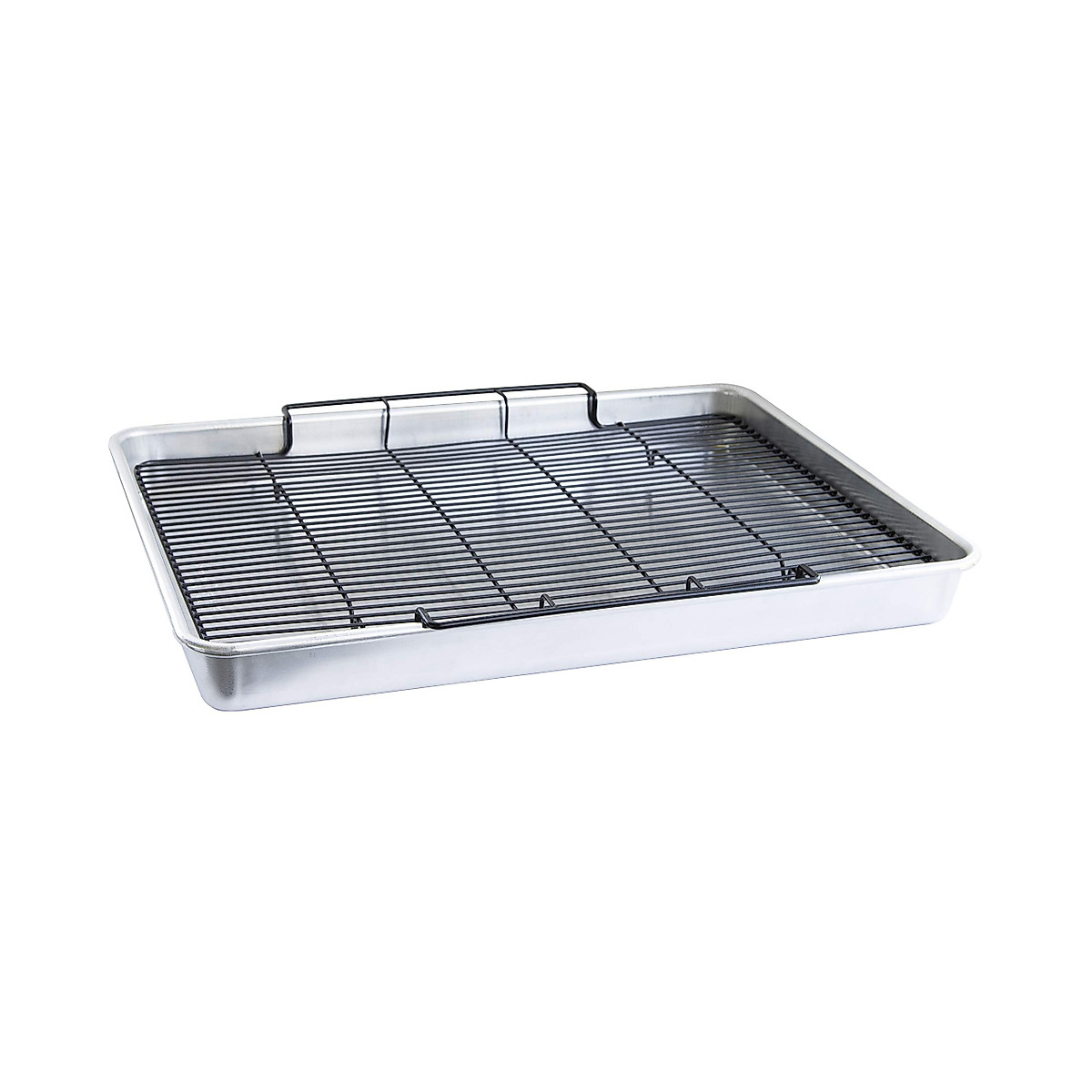 Nordic Ware Extra Large Oven Crisping Baking Tray with Rack (Silver) and Nordic Ware Oven Crisp Baking Tray (Natural)