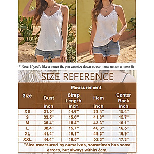 HOTOUCH White Camisoles for Women Spaghetti Strap Tank Top V Neck Cami Womens Sleeveless Blouses White XL