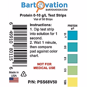Residual Protein Food Test Strips, 0-10 g/L [Vial of 50 Strips]