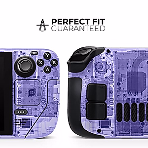 Design Skinz Premium Full-Body Cover Wrap Decal Vinyl Protective Skin-Kit Compatible with The Steam Deck Handheld Gaming Computer (Purple XRAY Internals)