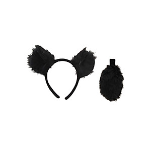 elope Black Bear Plush Ears Headband & Tail Costume Accessory Kit