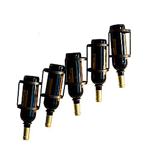 Stylish Simplicity Wallmounted Wine Rack Metal Bottle Holder Black Retro Creative Wall Decoration, PIBM