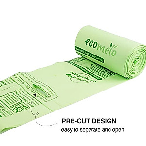 ecomelo Compostable Trash Bags, 3 Gallon/11.35 Liter, 100 count, Extra thick 0.71 Mils, Kitchen Food Scrap/Organic Waste Bags certified Biodegradable BPI ASTM D6400, HOME Compostable EN13432 & AS5810