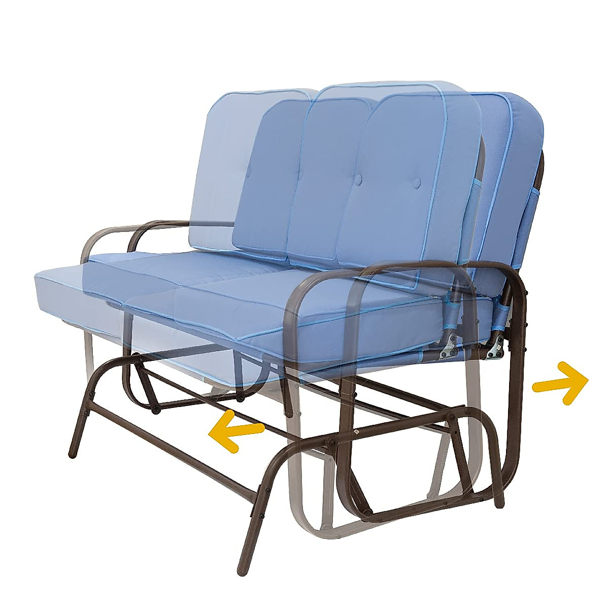 Barton 2-Person Rocking Love Seats Glider Swing Bench/Rocker for Patio, Yard with Soft Cushion, Beige