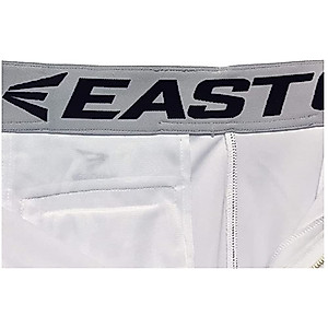 Easton MAKO II Baseball Pant | Full Length/Semi-Relaxed Fit | Adult Sizes | Solid & Piped Options, White, Medium
