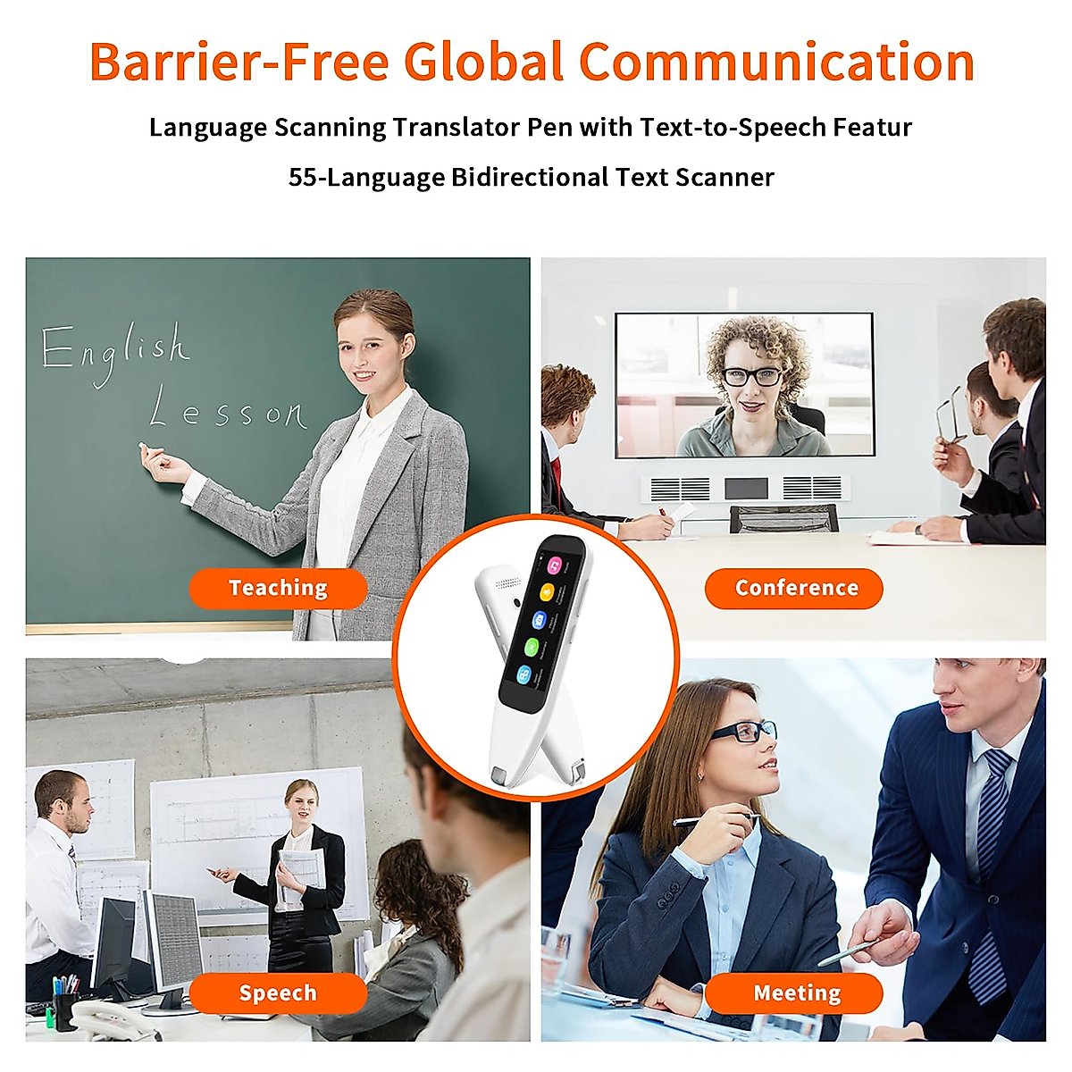 DOSMONO Document Scanners，OCR Text Reading Pen with 112 Languages Translator Device，Portable Real-time Translation Pen Scanner，Learning&Travel&Business Communicati，Text to Speech Device for Dyslexia