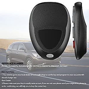 Replacement Fits for Chevy Suburban Tahoe Traverse 2007 2008 2009 2010 2011 2012 2013| Cadillac Escalade 2007-2010| Buick Enclave 2008-2017 Car Keyless Entry Remote Fob Self-Programming (Pack of 2)
