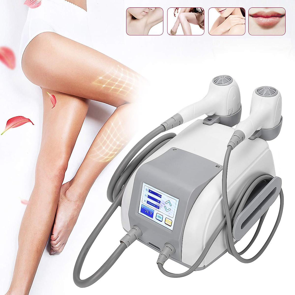 Hair Removal Machine, 808 Semi-Conductor Laser Hair Removal Machine Mini Portable Ice Compress Depilation Instrument(US)