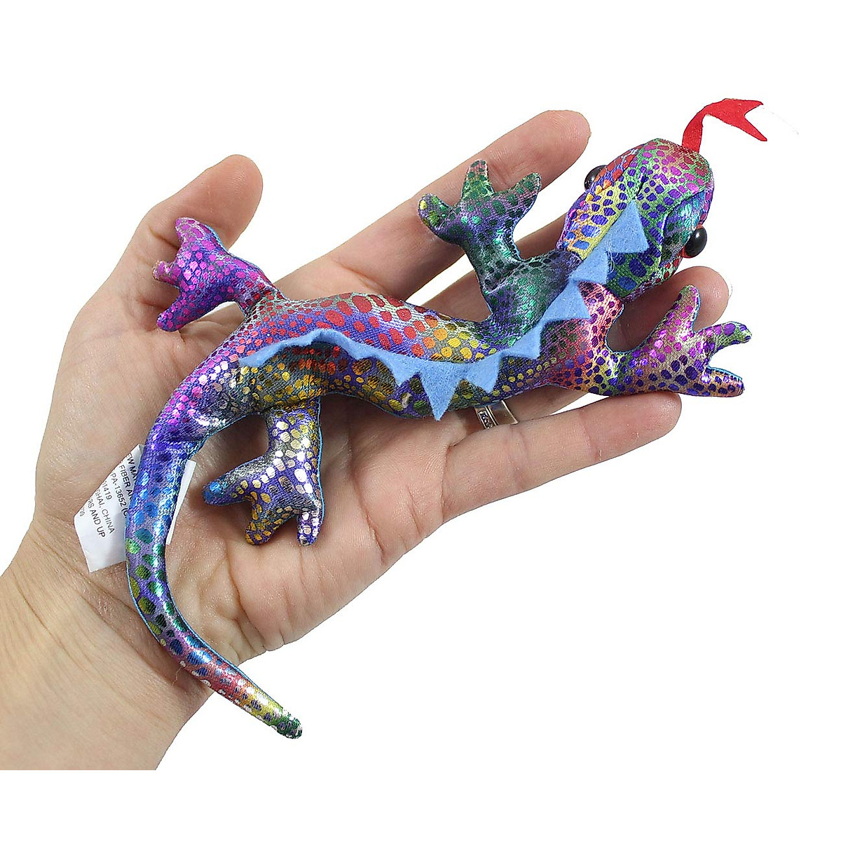 Set of 3 - Lizard Sand Filled Animal Toy - Heavy Weighted Sandbag Animal Plush Bean Bag Toss - Shimmering Glitter Gecko Sensory, Stress, Fidget Toy ADHD Special Needs Soothing