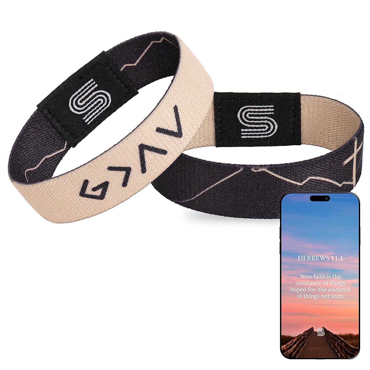 Daily Bible Verse Bracelet Scan Mothers Day Gift For Mom, Scripture Wristband Scan Phone For Prayer, God Is Greater Than The Highs And Lows Jesus Faith Christian Devotional God Band (Beige)