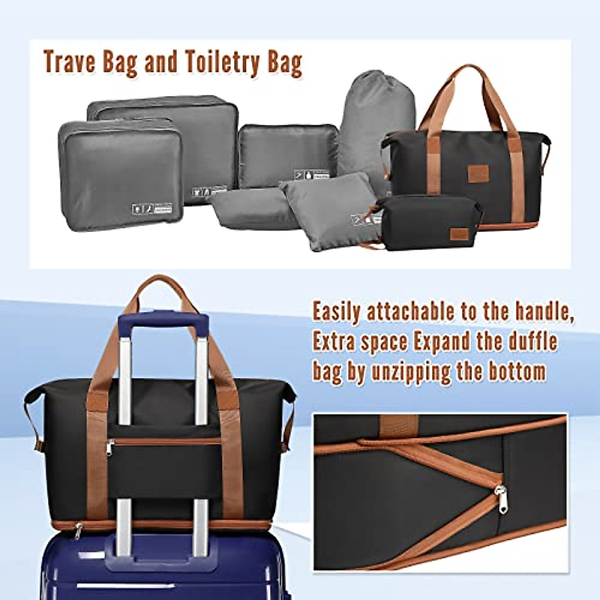 Joyway Luggage Sets,3 Piece Suitcase Set Carry On Luggage with Spinner Wheels,Hardside PP Durable Luggage with TSA Lock(Blue, 11 piece set)…