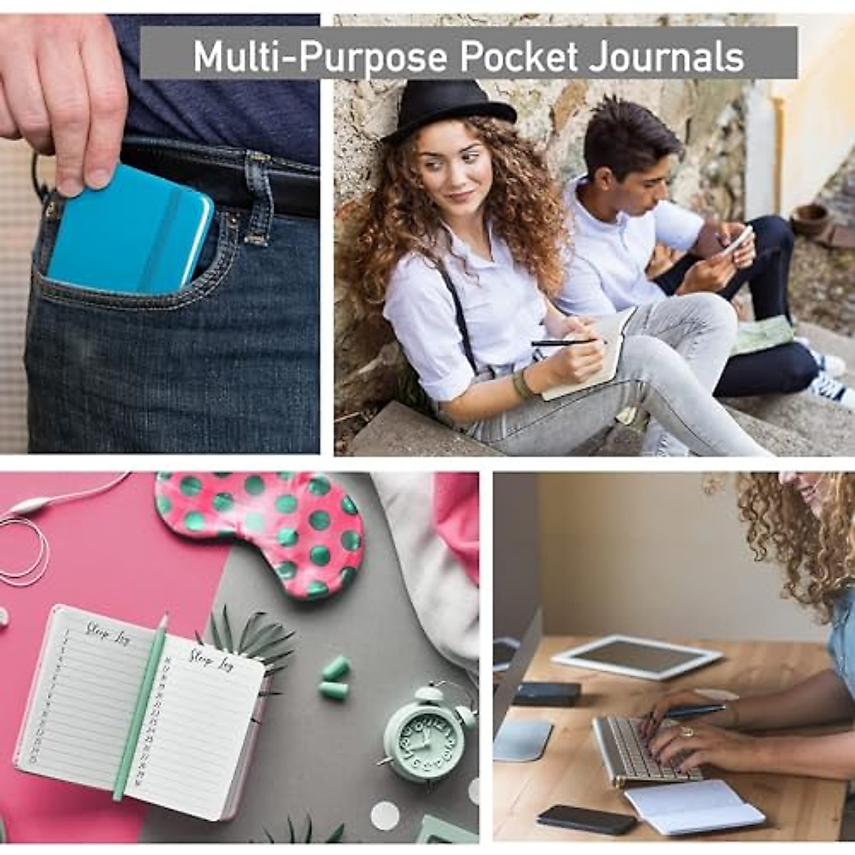 A6 Pocket Size Mini Notebooks with Hardcover - Ruled Small Journal Set for School, Home & Office - 124 pages (3.7" x 5.7") with Inner Pocket (Turquoise, 3 Pack)