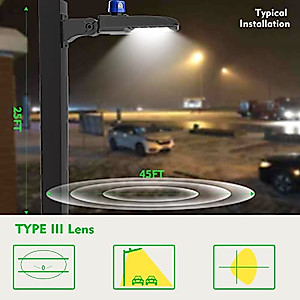 bulbeats 4Pack 150W LED Parking Lot Light (Eqv 600W HID/HSP) 5000K LED Pole Light with Dusk to Dawn, Energy Saving 1100K*4kW/Y(5Hrs/Day) IP65 Waterproof Outdoor Area Light-ETL Listed