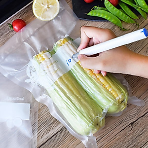 Happy Seal Vacuum Sealer Bags 6" x 10" 130 Pint Size for Food, Pre-cut Food Saver Airtight Vac Storage, Meal Prep or Sous Vide, Commercial Grade Vacuum Seal Freezer Bags