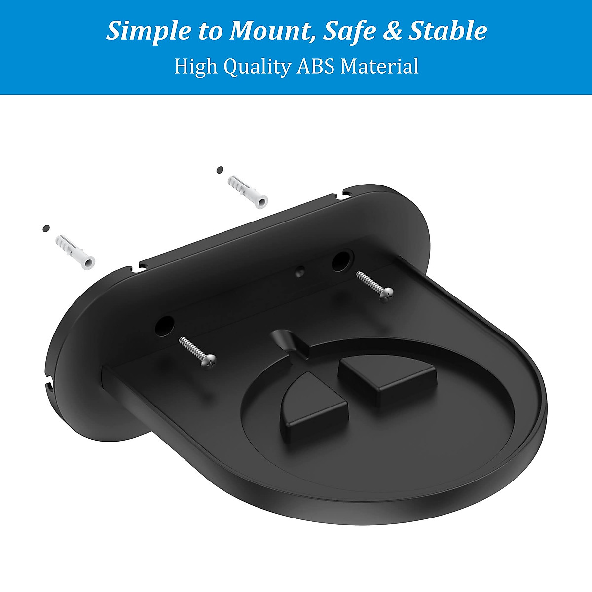 PlusAcc Show 10 Wall Mount Stand - Holder Mount for Echo Show 10 3rd Gen, Space Saving Alexa Accessories Bracket Shelf (Black)