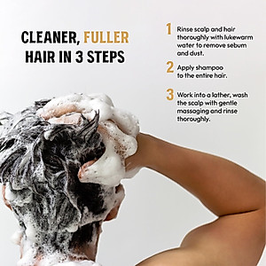 ＭＡＲＯ１７ MARO17 Collagen Shampoo Perfect Wash - Mens Shampoo for Hair Growth and Volume - Cleanses Dirt and Unnecessary Sebum - Sulfate Free + DHT Blocker and Collagen for Thicker Hair - Gifts for Men