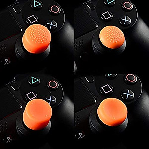 Rymfry Analog Thumb Stick Grips Cap Silicone Thumbsticks Joystick Cap Cover for PS4 PS3 PS2 Switch Pro Xbox one Xbox 360 Wii U Controller - Orange
