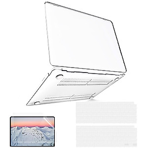 B BELK Compatible with MacBook Air 13 inch Case M1, MacBook Air Case 2021 2020 2019 2018 Model A2337 A2179 A1932 with Touch ID, Clear Plastic Laptop Hard Shell + 2 Keyboard Covers + Screen Protector