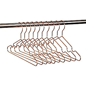 Koobay 12.5" Children Rose Gold Clothes Hangers, 10-Pack, Shiny Steel Wire Shirts Coat Slacks Clothes Hangers Storage Display