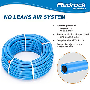 Compressed Air Piping System Pressured Leak-Proof Easy to Install 3/4" x 100 feet HDPE Aluminum Air Compressor Install kit Shop Air Hose System 200PSI ASTM F1282