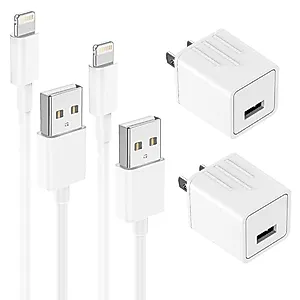 iPhone Charger [MFi Certified] 5 Feet/1.5 Meter Lighting Cable with USB Wall Plug Charge and Sync Compatible with iPhone 14 Pro Max/13/12/11/X/8/7/6s/5/SE iPad Air/Mini/iPod/AirPod