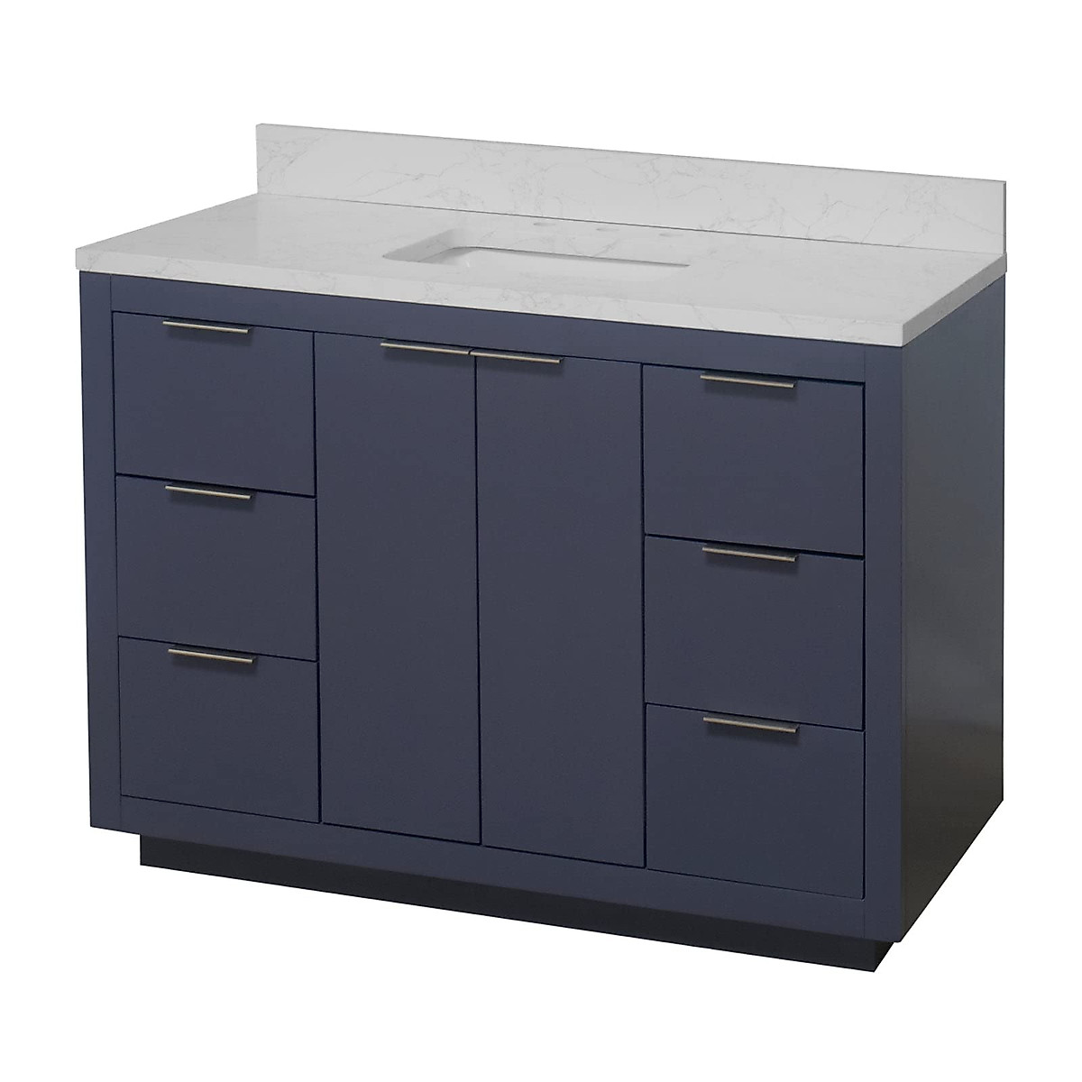 Stockholm 48-inch Bathroom Vanity (Engineered Marble/Marine Gray): Includes Marine Gray Cabinet with Engineered Marble Countertop and White Ceramic Sink