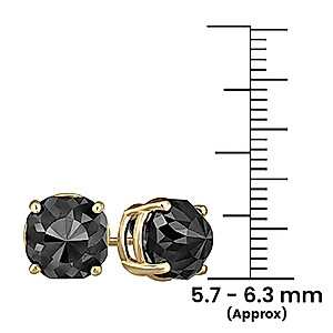 2 Cttw Black Diamond Stud Earrings Set in 14k Yellow Gold Jewelry for Women