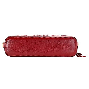 PIJUSHI Designer Leather Handbags for Women Ladies Floral Crossbody Shoulder Bags Clutch Purse (20093 Red)