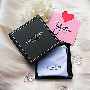 LANE WOODS Paperclip Necklace with Interlocking Circle Pendant: 14K Gold Plated Dainty Link Chain Jewelry for Women