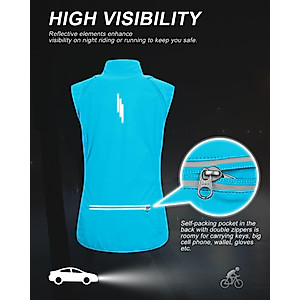 33,000ft Women's Zip Up Lightweight Athletic Workout Yoga Cycling Track Running Jacket Waterproof Windproof Reflective