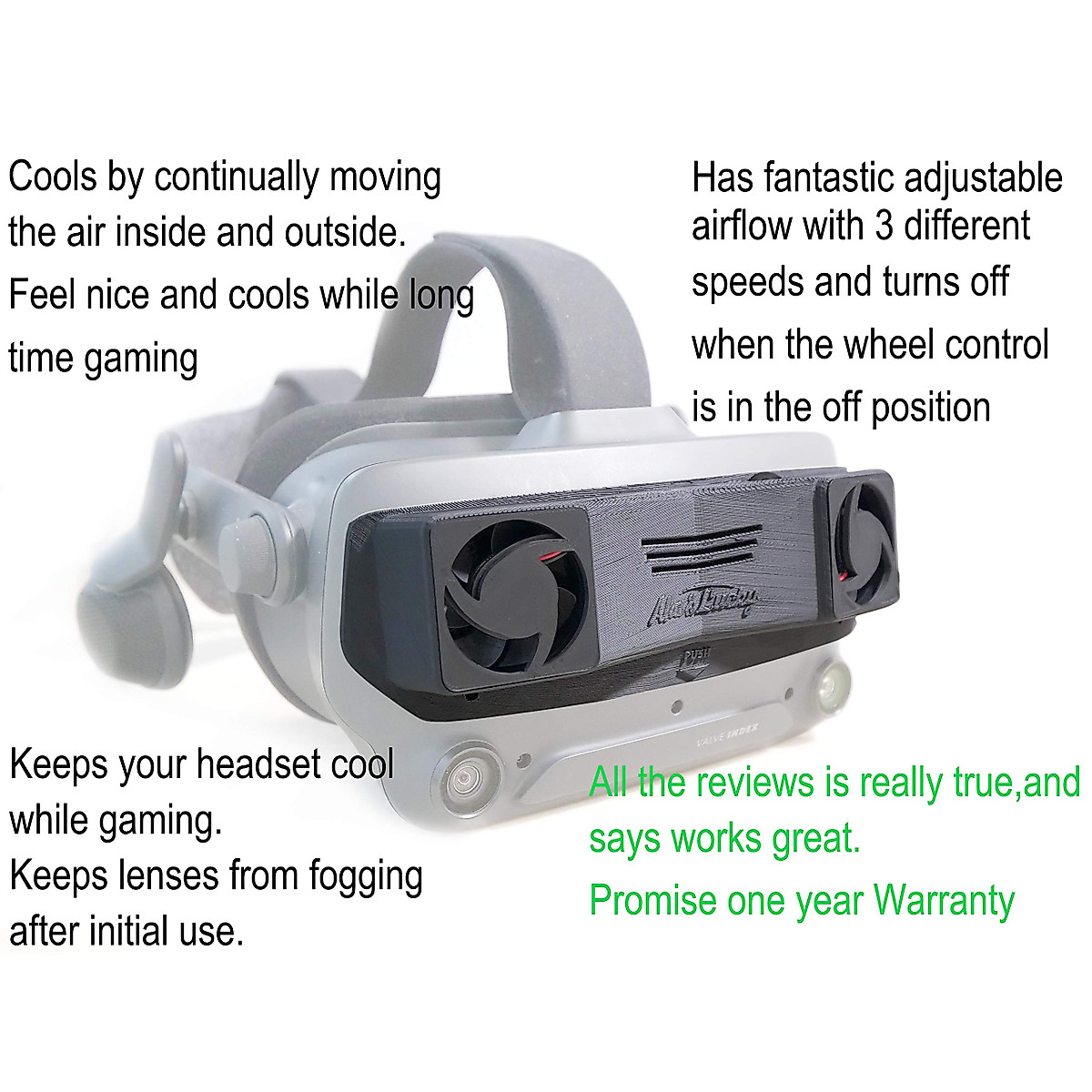 Cooling,Radiator fan for Valve Index-Extend the life of Valve Index-Designed and 3D Printed VR games headset with USB