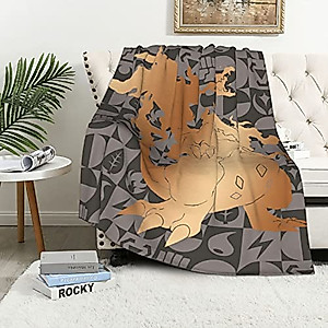 Fluffy Cozy Fleece Blanket with Vibrant Colors and Cute Design, Soft and Warm Throw Blanket for Couch Sofa Office - 50x60 Inches